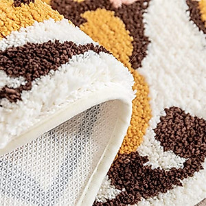 Tiger Shaped Bath Rugs for Bathroom Non Slip, Animals Print Area Rug Water Absorption Small Cute Tiger Bath Mat Cartoon Carpet for Kitchen Floor Door Mat Bedroom Playmat (1.5x2.5 Feet)