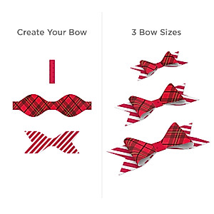 Hallmark Holiday Wrapping Paper with DIY Bow Templates on Reverse (3 Rolls: 120 sq. ft. ttl) Red Plaid, Stripes, Polka Dots for Christmas, Valentines Day, Birthdays, Graduations