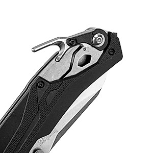 Kershaw Drivetrain Drop Point Pocket Knife, 3.2-in. Blade, SpeedSafe Opening, Frame Lock, Seatbelt Cutter (8655) , Black