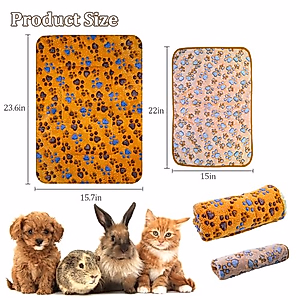2Pack Blankets Fluffy for Small Animal,Soft Warm Pet Fleece Blankets,Reusable Guinea Pig Fleece Cage Liner WashablePet Sleep Mat for Guinea Pig Cage,Rabbit, Hamster, Cats, Dogs-23×16"