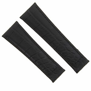 Ewatchparts CROC LEATHER STRAP BAND COMPATIBLE WITH ROLEX DAYTONA 116518 16519 16520 16523 BLACK REGULAR