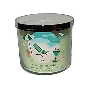 Bath & Body Works, White Barn 3-Wick Candle w/Essential Oils - 14.5 oz - 2021 Summer Scents! (Kiwi Starfruit Cooler)