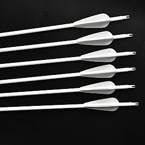 SHARROW Archery Mixed Carbon Arrow 30 Inches Hunting Arrow Spine 500 with Replaceable Arrowhead for Compound Recurve Bow Hunting Shooting 6/12pcs (12pcs)