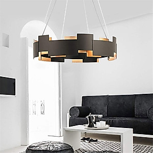 Modern Style Chandelier，Iron Living Room Round Pendant Chandelier 6 Bulbs for Dining Table Entrance Kitchen Island