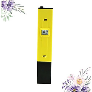 SOESFOUFU Ph Tester LCD Ph Pen Digital Ph Pen Ph Measurement Ph Meter Pen Ph Test Pen Water Quality Monitor Drinking Water Ph Pen Aquarium Ph Pen Portable Ph Pen Water Tester Yellow
