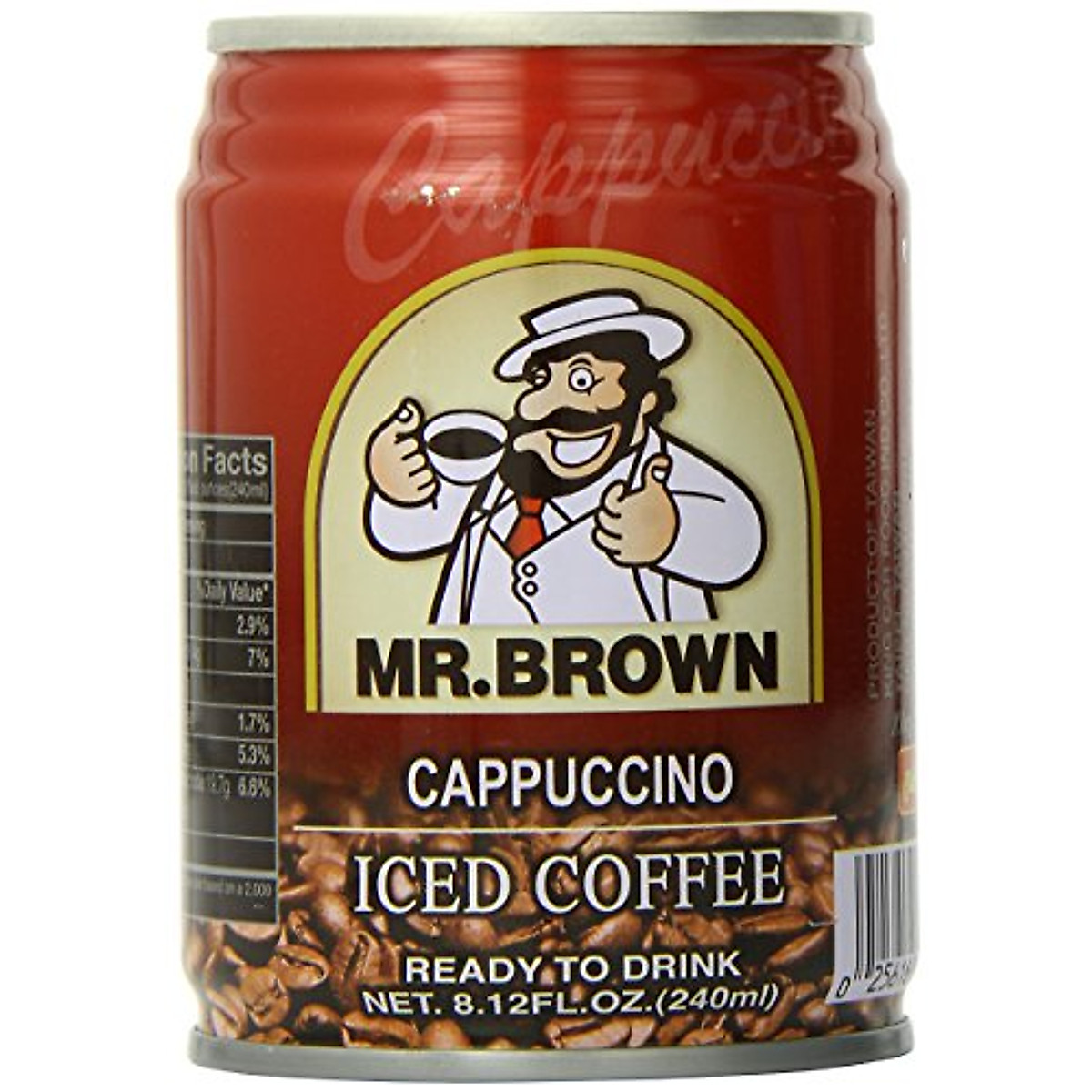 Mr. Brown Iced Coffee, Cappuccino, 8.12 Fl Oz (Pack of 24)