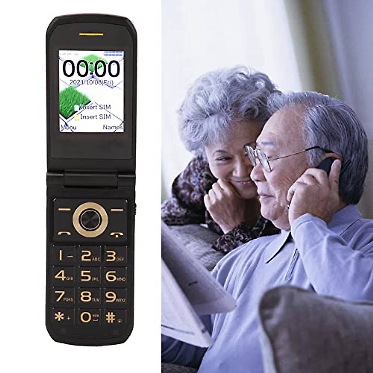 2G Unlocked Flip Phones for Seniors, Mini Clamshell Mobile Phone, Android Rugged Flip Phone Portable Pocket Senior Phone For 2.4 Inch HD Screen, Big Button,Loud Sound, 4800mAh, Dual SIM,Radio(Red)