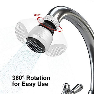 Oumefar Water Saving 360° Swivel Prevent Sputtering Tap Spray Head Adapter Faucet Aerator Faucet Bubbler Filter(2 pieces)