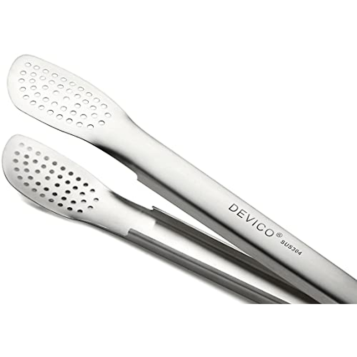 Devico Kitchen Tongs for Cooking, 2-Piece 12 inch 18/8 Stainless Steel Metal BBQ Grill Tongs with Lock