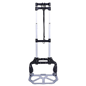 Folding Hand Truck & Dolly Foldable Hand Cart Trolley with 2 Free Elastic Ropes 150 lb Capacity