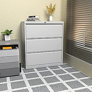 SUXXAN Metal Lateral Filing Cabinet with 3 Drawer,Locking Home Office Steel Files Cabinet with Letter/Legal Size,Anti-tilt Structure,Assembly Required(15.86" D x 35.55" W x 40.86" H)