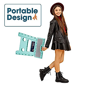 Flottian 13" Folding Step Stool for Adults and Kids Holds Up to 300 lbs,Non-Slip Folding Stools with Handle, Compact Plastic Foldable Step Stool for Bathroom,Bedroom, Kitchen,Teal,1PC
