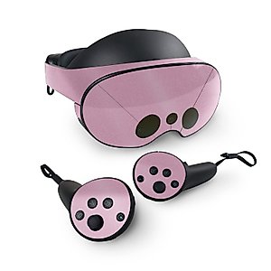 MightySkins Glossy Glitter Skin Compatible with Meta Quest Pro - Solid Pink | Protective, Durable High-Gloss Glitter Finish | Easy to Apply, Remove, and Change Styles | Made in The USA
