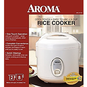Aroma Housewares 8-Cup (Cooked) (4-Cup UNCOOKED) Cool Touch Rice Cooker (ARC-914S)