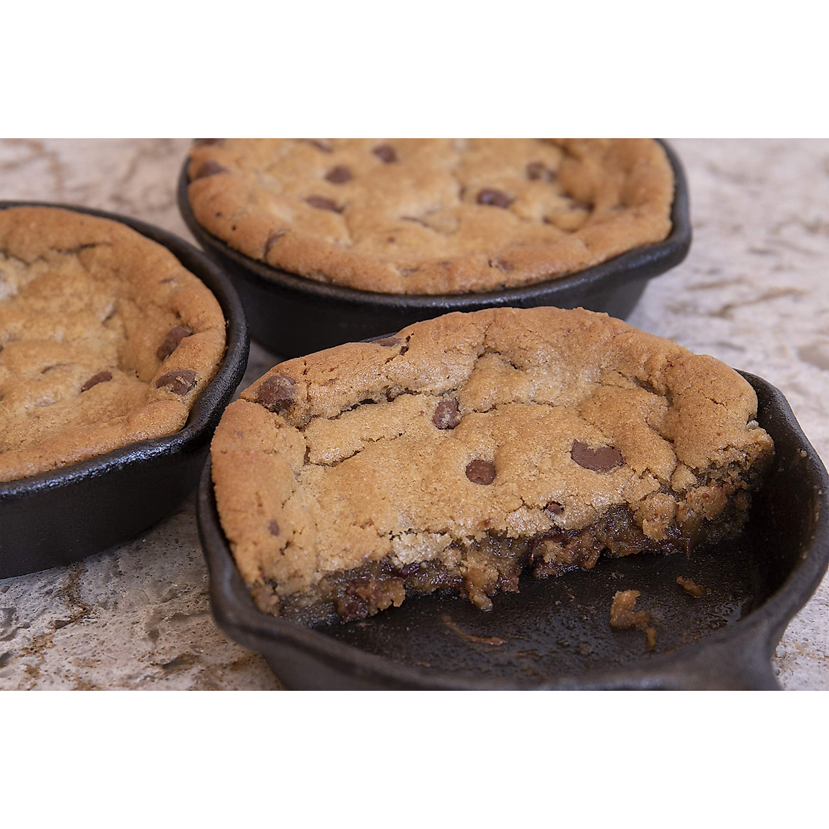 Heavy Duty Pre Seasoned Mini Cast Iron Skillet Set of 3, Oven Safe Cooker, Black