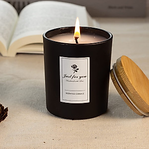 AMOTIE 12 Packs 7oz Candle Jars for Making Candles, Thick Glass Candle Jars with Bamboo Lid, Candle Making Kits Empty Candle Jars Bulk Candle Vessels Candle Labels Candle Tin - Crafting Supplies.…