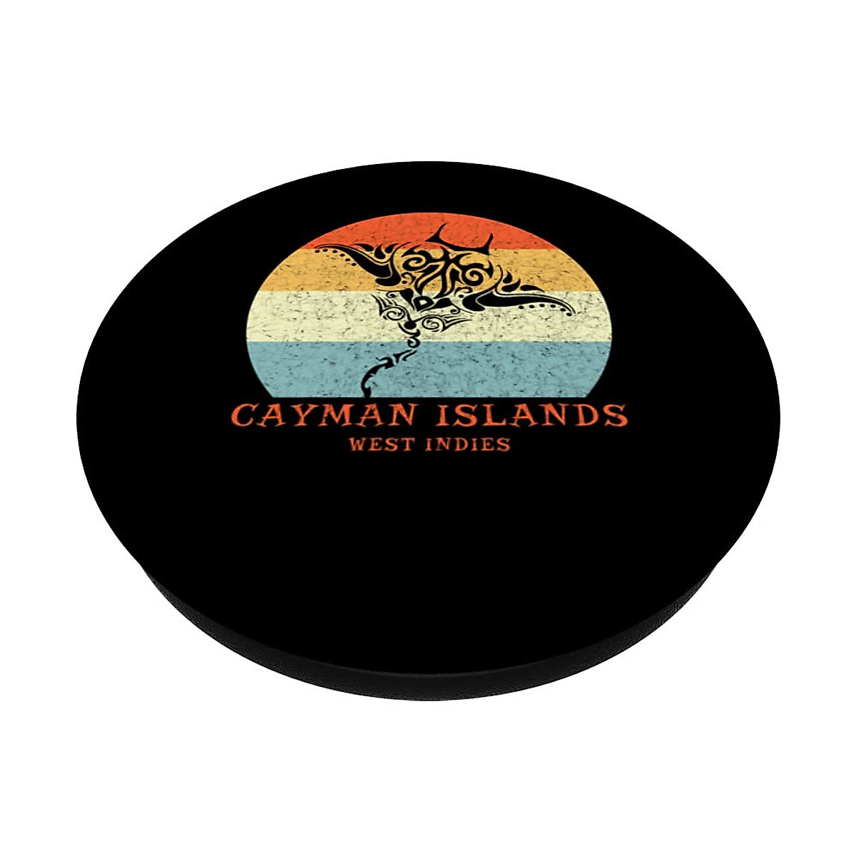 Cayman Islands, West Indies Tribal Manta Ray Vacation PopSockets Swappable PopGrip