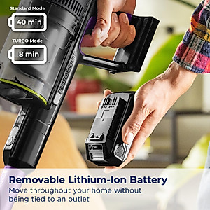 BISSELL CleanView XR Pet 300w Lightweight Cordless Vacuum w/ Removable Battery, 40-min runtime, Deep-Cleaning Furbrush & Tangle-Free Brush Roll, LED lights, XL Tank, Dusting & Crevice Tool, Wall Mount