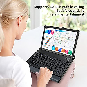 FOTABPYTI 10 Inch Tablet, 8GB RAM 128GB ROM IPS Octa Core Tablet PC 8800mAh for Office (Silver)