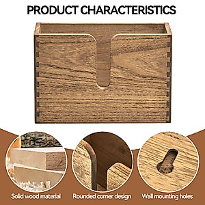 Kirigen Wood Wall Mounted Paper Towel Dispenser CZH-DBR- Dark Brown Paper Towel Holder Countertop for Kitchen Restroom Decor and Bathroom - Holds C Fold, Z Fold, Trifold Hand Tissue Napkins