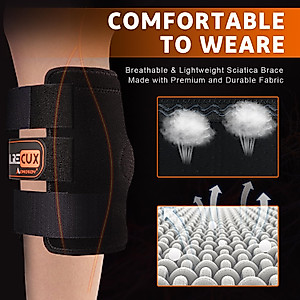 Healrecux Sciatica Pain Relief Brace Devices, Upgraded Brace for Sciatic Nerve Pain with Dual Pressure Pad Targeted Compression, Sciatic Nerve Brace Acupressure Massage Point Brace for Men and Women