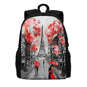 Srufqsi The Eiffel Tower in Paris Backpack School Bookbag For Boys Girls College Backpack Laptop Backpacks Travel Daypack For Teen Women Men