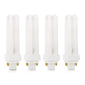 Circle (4 Pack) CFL Bulbs Direct Generic Replacement for Panasonic FDS18E35/4 18W 3500K Double Tube, 4 Pin G24q-2 Base, Compact Fluorescent Light Bulbs