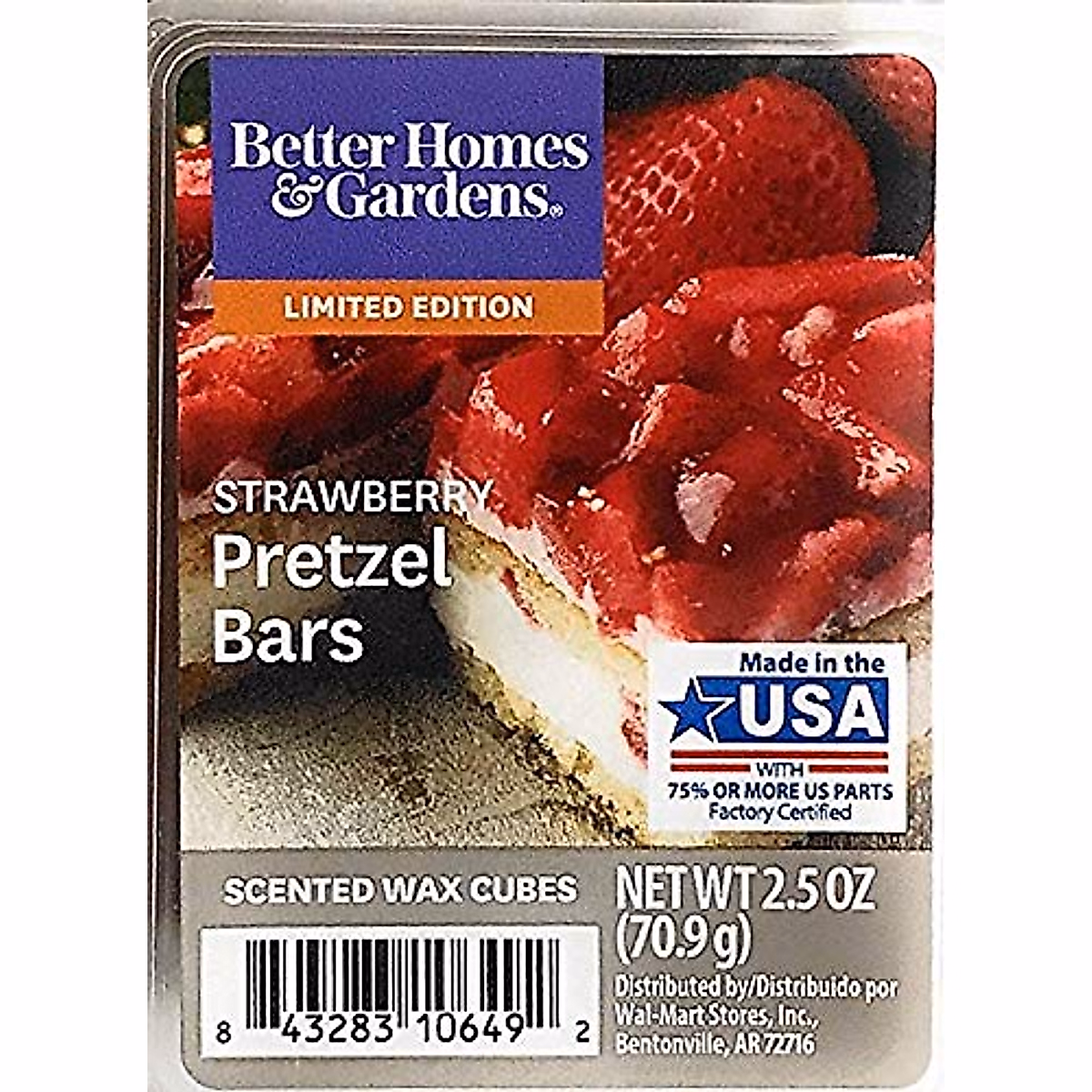 Better Homes & Gardens Scented Wax Cubes, 2.5 oz (Strawberry Pretzel Bars, 2.5 Oz)