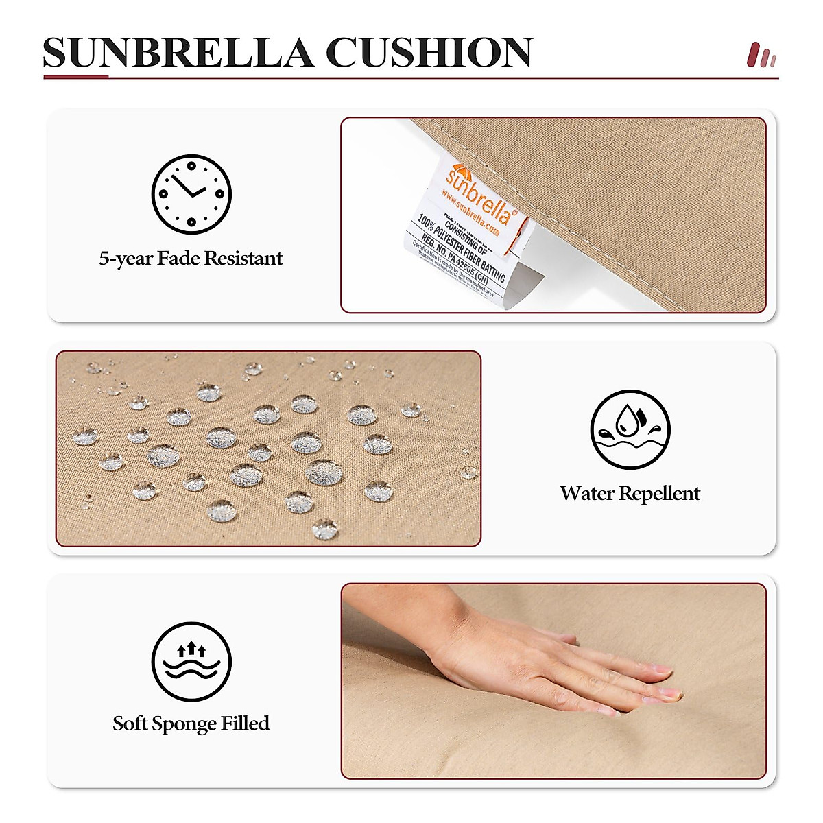 Crestlive Products Heavy Duty Cast Aluminum Frame & Sunbrella Fabric Cushion Counter Height Swivel Bar Stool All Weather Patio Furniture Antique Brown Finish for Outdoor Indoor, 2 PCS (Beige)