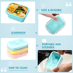 Maxdot Set of 12 Silicone Food Storage Containers Collapsible Bowls with Lids Vacuum Seal Silicone Lunch Box for Fruit Meal Freezer Kitchen Microwave Dishwasher Safe (Mixed Color, 12 oz)