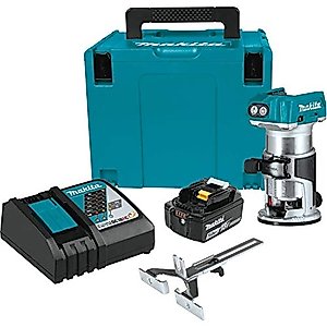 Makita XTR01T8J 18V LXT® Lithium-Ion Brushless Cordless Compact Router Starter Kit (5.0Ah)