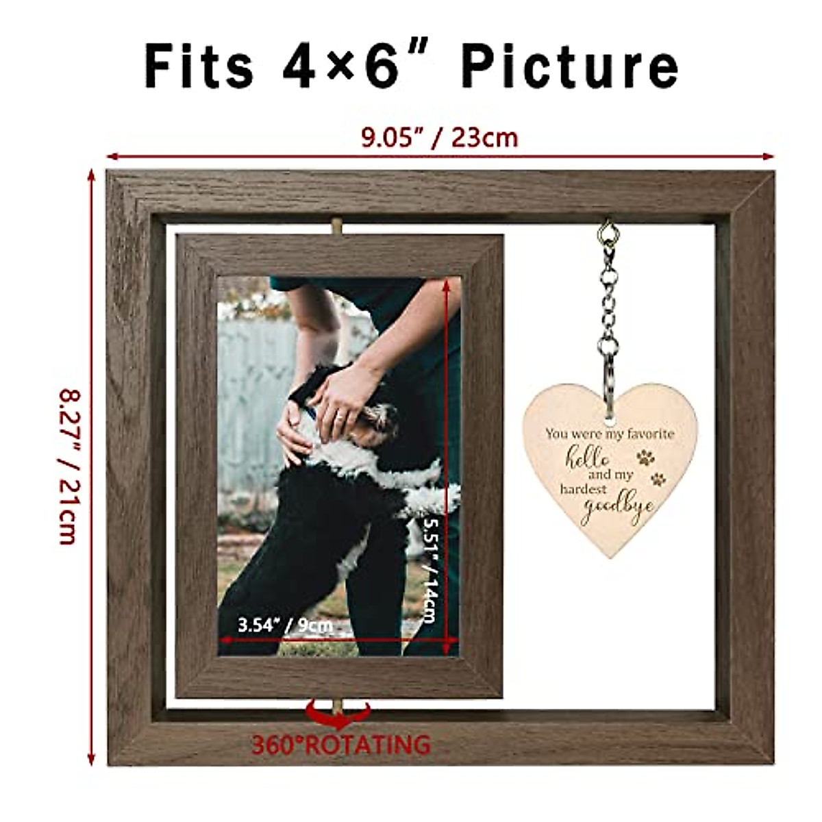 EYITUPC You Were My Favorite Hello and My Hardest Goodbye Pet Memorial Frame - Dog Memorial Gifts for Loss of Dog/Cat - Display Two 4x6