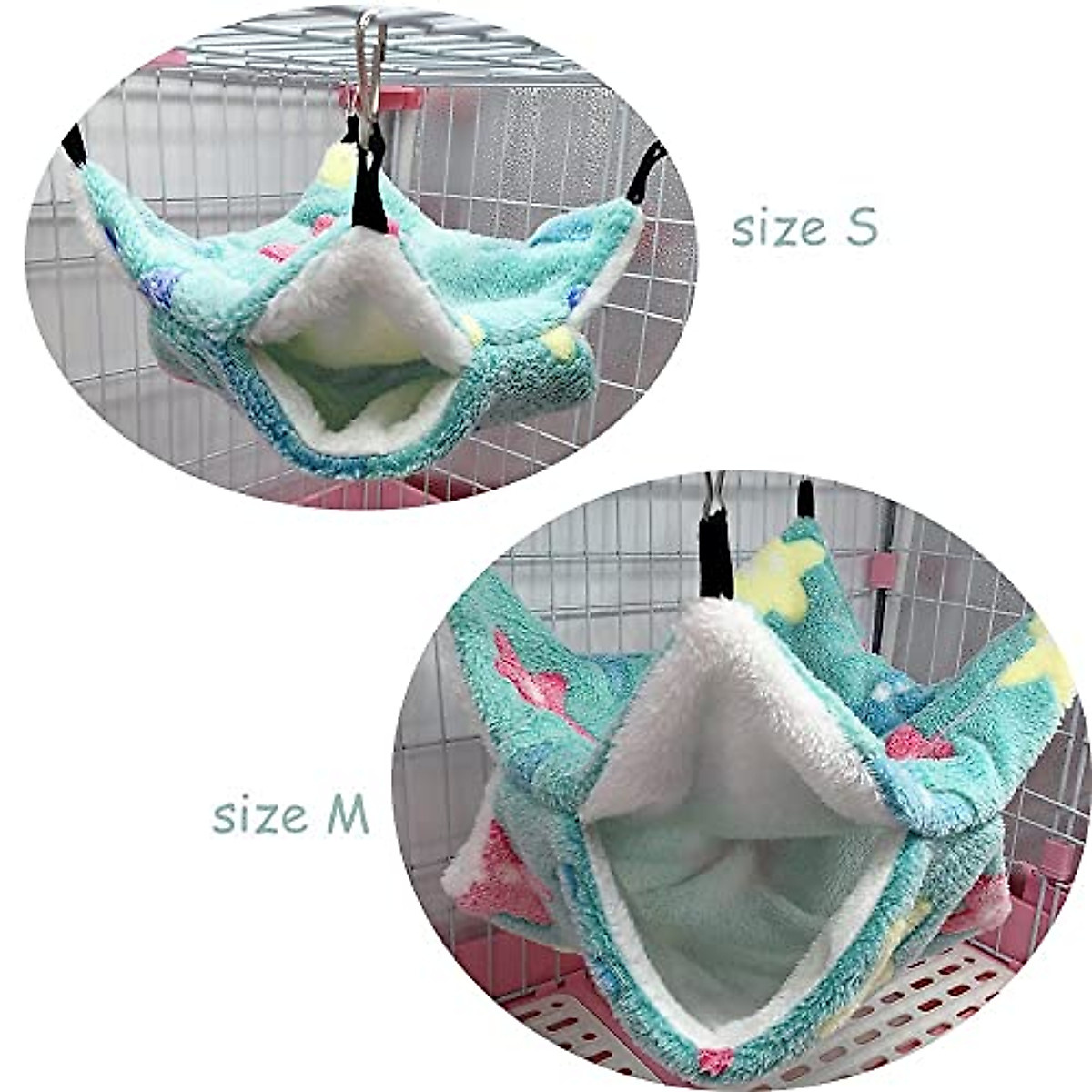 WODMB Small Pet Hammock Hanging Beds Cage Small Animal Hammock Comfortable Double-Layer Plush Cotton Hanging Cage (Color : A, Size : S Code)