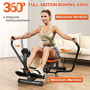 Niceday Hydraulic Squat Machine & Rowing Machine, 16 Resistance level & LCD Monitor