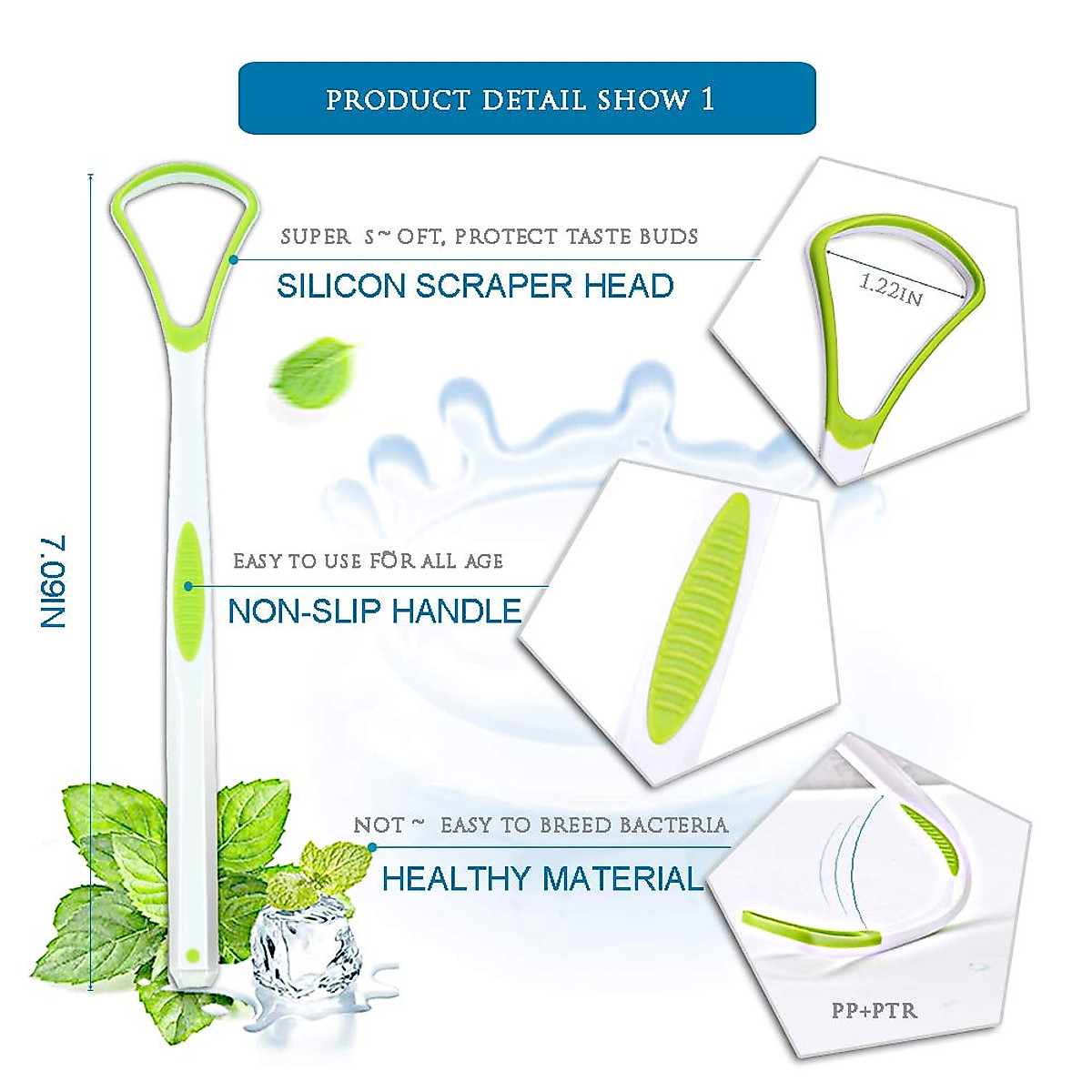 [Soft Silicon] 3PCS Tongue Scraper Cleaner, Oral Scrapers, Premium Sweeper Sets, Bad Breath Cure Tools, Effective Kits