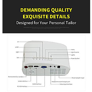 Viinice Projector for Home Theater Movie Video Portable LED Projector with HDMI-Compatible HD 1080P Built-in Speakers 4K Laser Projector with WiFi and Bluetooth
