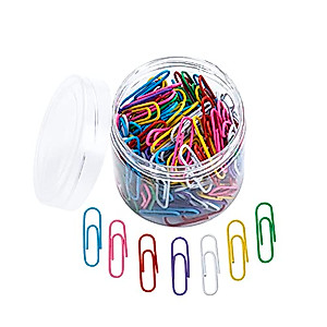 200 Paper Clips 28mm Colorful Paper Clips,Small Paper Clips Reusable Paper Clips for School, Office, Folders, Bookmarks, DIY Albums, Etc