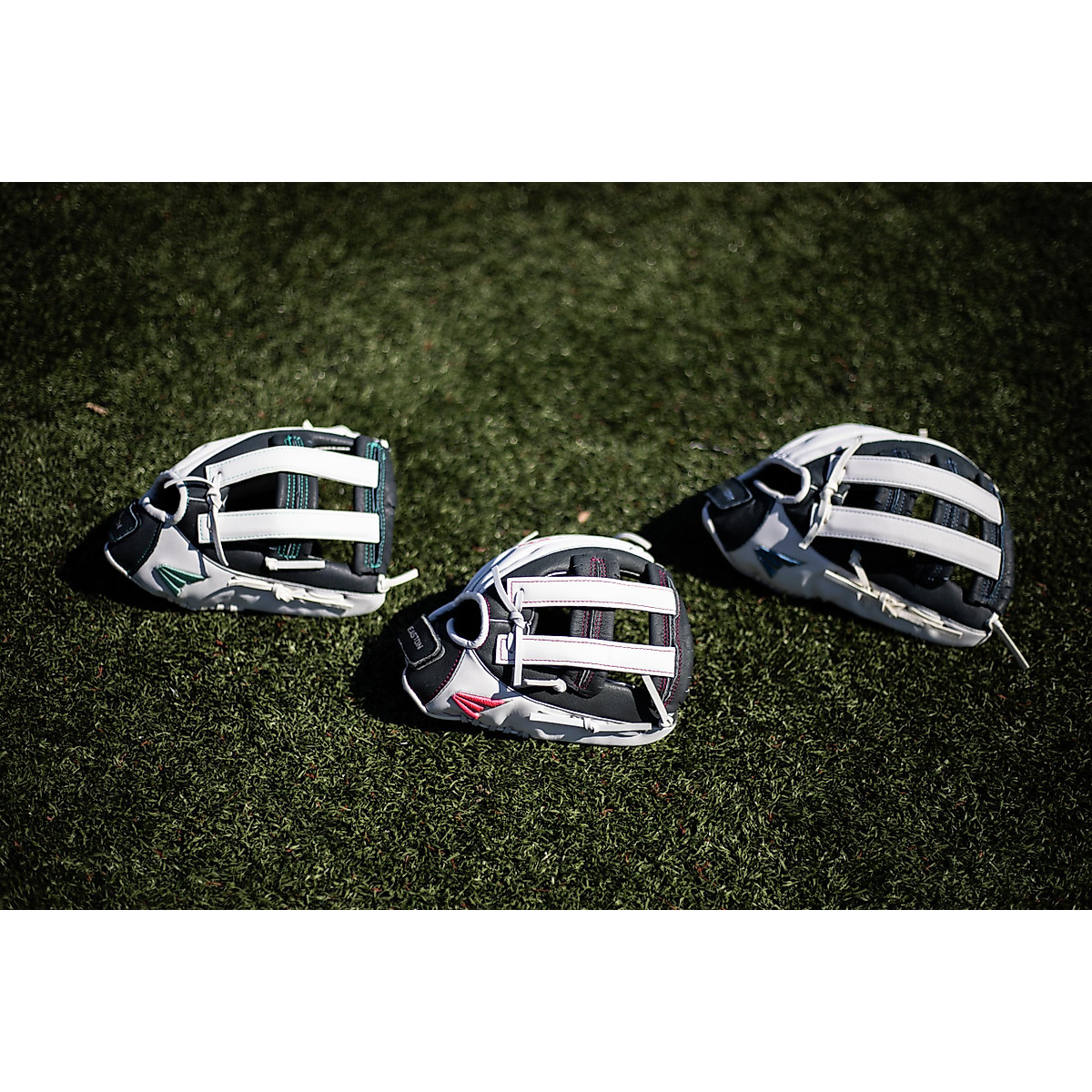 Easton | GHOST FLEX Youth Softball Glove | Left Hand Throw | 12" | Grey/White/Carolina Blue