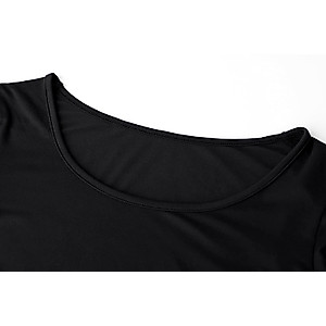Long Sleeve Crop Tops for Women Workout Basic Clothes for Teen Ladies Fitted Slim Scoop Neck Cute Yoga Shirts (Black, X-Small)