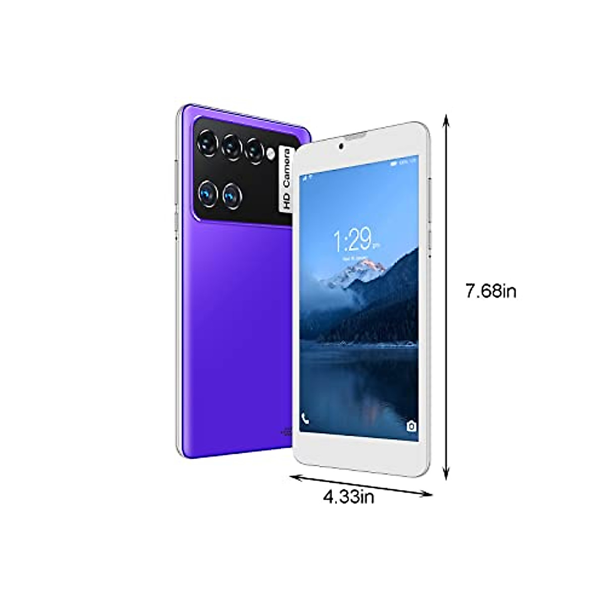 New HD 7-inch Tablet Computer, Android WiFi Bluetooth Voice Call Learning Game Tablet, Eight Core Processor Support Communication Function, Holiday Gift for Adults Kids (Purple)