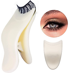False Eyelash Applicator Tool Eyelash Tweezer Eyelash Clip Clamp Women Makeup Fake Eyelashes Auxiliary Clip Cosmetic Tool for Beginners, Eyelash Tweezers for False Lashes, Eyelashes Buddy Kit 1 Pack