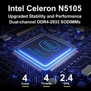Intel NUC 11, NUC11ATKC4 Mini PC 16GB DDR4 RAM & 512GB SSD Versatile Computers with Intel Celeron N5105 Processor, Support HDMI Dual 4K UHD/Bluetooth v5.2/Windows 11 Pro preinstalled