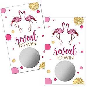 Haizct 50 Pack Flamingo Bridal Shower Scratch Off Game Cards for Country Wedding, Bridal Shower, Bridal Lottery Tickets, Wedding Shower Ideas, Baby Shower