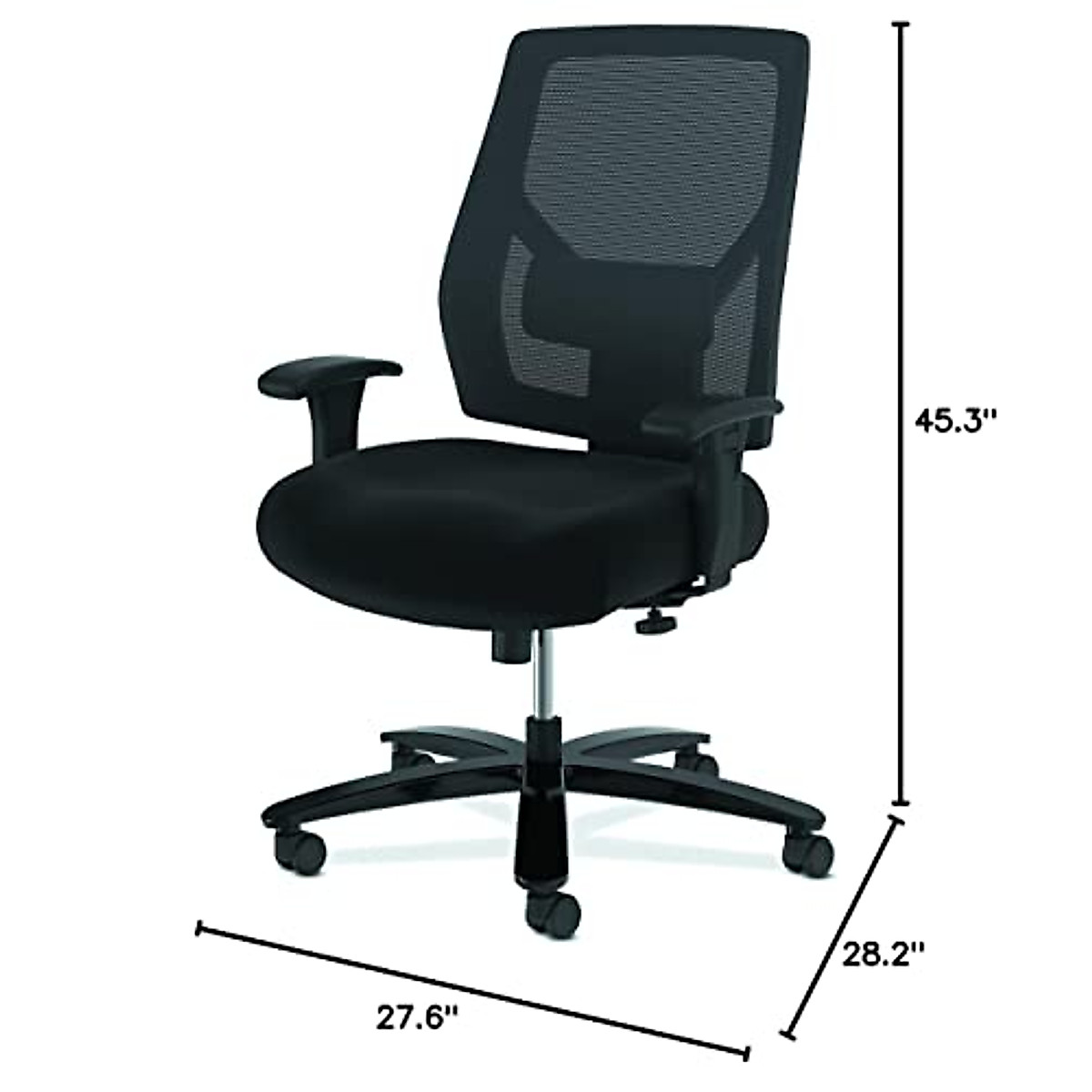 HON Crio High-Back Big and Tall Chair - Fabric Mesh Back Computer Chair for Office Desk, in Black (HVL581)