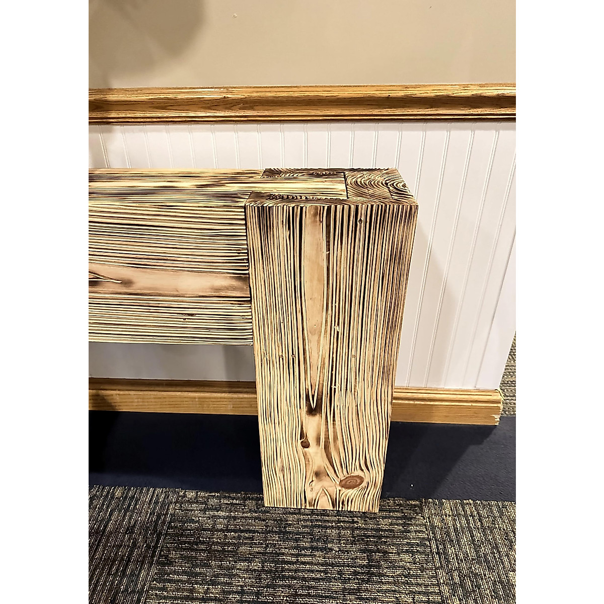 Rustic Wooden Console With Burnt Finish (Pine, X-Small (30x11x48) inches)