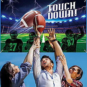 Football Party Decoration Supplies, Large Fabric Football Scene for Touch Football Down Party Supplies, Football Field Photo Booth Backdrop Banner Background Football Themed Supplies