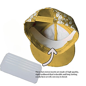 FKUMLUN 25 Pcs Baseball Caps Inserts Shapers, 5 Design Cardboard Hat Support Brim Holder Universal Cap Inner Liner,White
