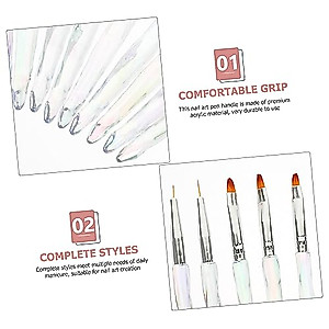 minkissy 9pcs Nail Pen Nail Airbrush Pinceles Para Uñas Acrilicas Lipstick Applicator Fine Brushes Nail Art Supplies Nail Art Brushes Nail Art Pen Manicure DIY Drawing Pen Nail Supplies UV