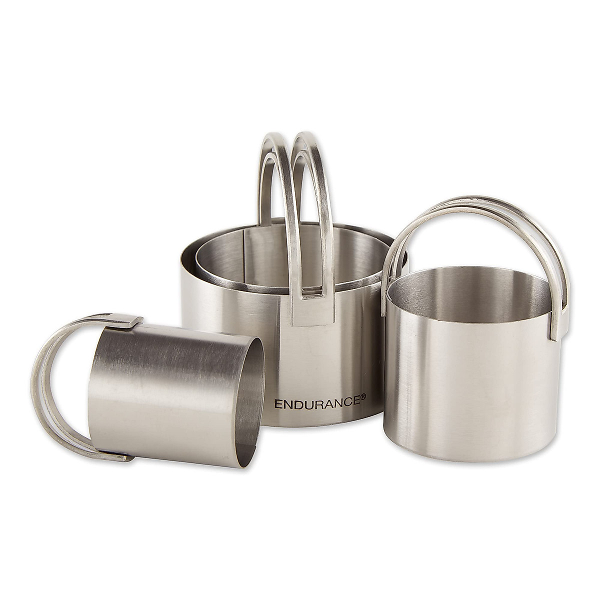 RSVP International Endurance Round Biscuit Cutters - Stainless Steel, Set of 4 | Nest for Easy Storage | For Cutting Thick or Thin Dough | Professional | High Handle Arch