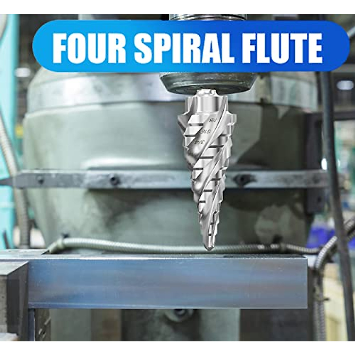 M35 Cobalt Step Drill Bit 1/8" - 1/2"（13 Sizes），Four Helical Flutes, 1/4" Hex Shank Drill.M35 Cobalt Step Drill Bit for Working Metal, Wood, Aluminum, Plastic, Great for DIYers